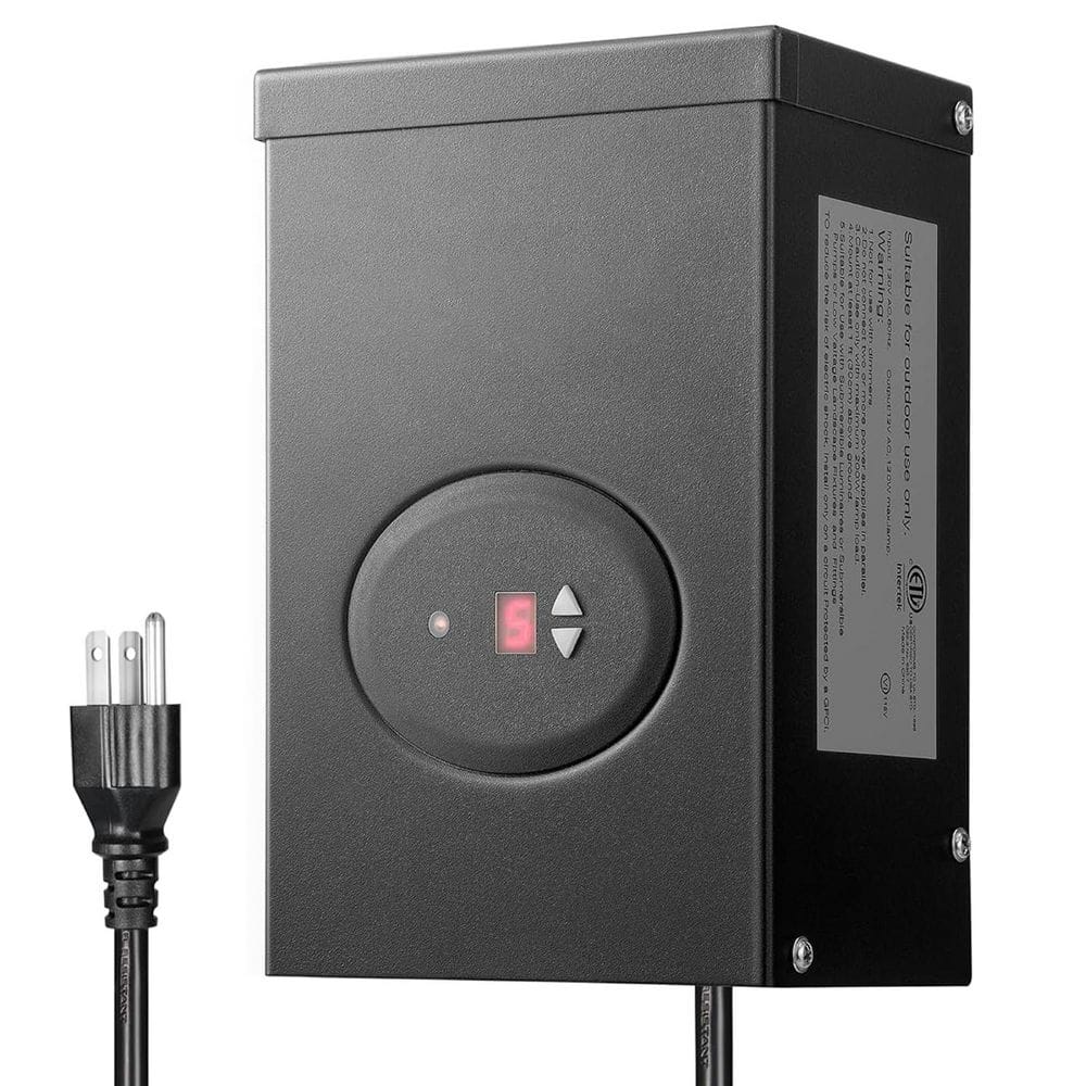 Vrbgify 1-Pack 4in. Outdoor Low Voltage Landscape Transformer with ...