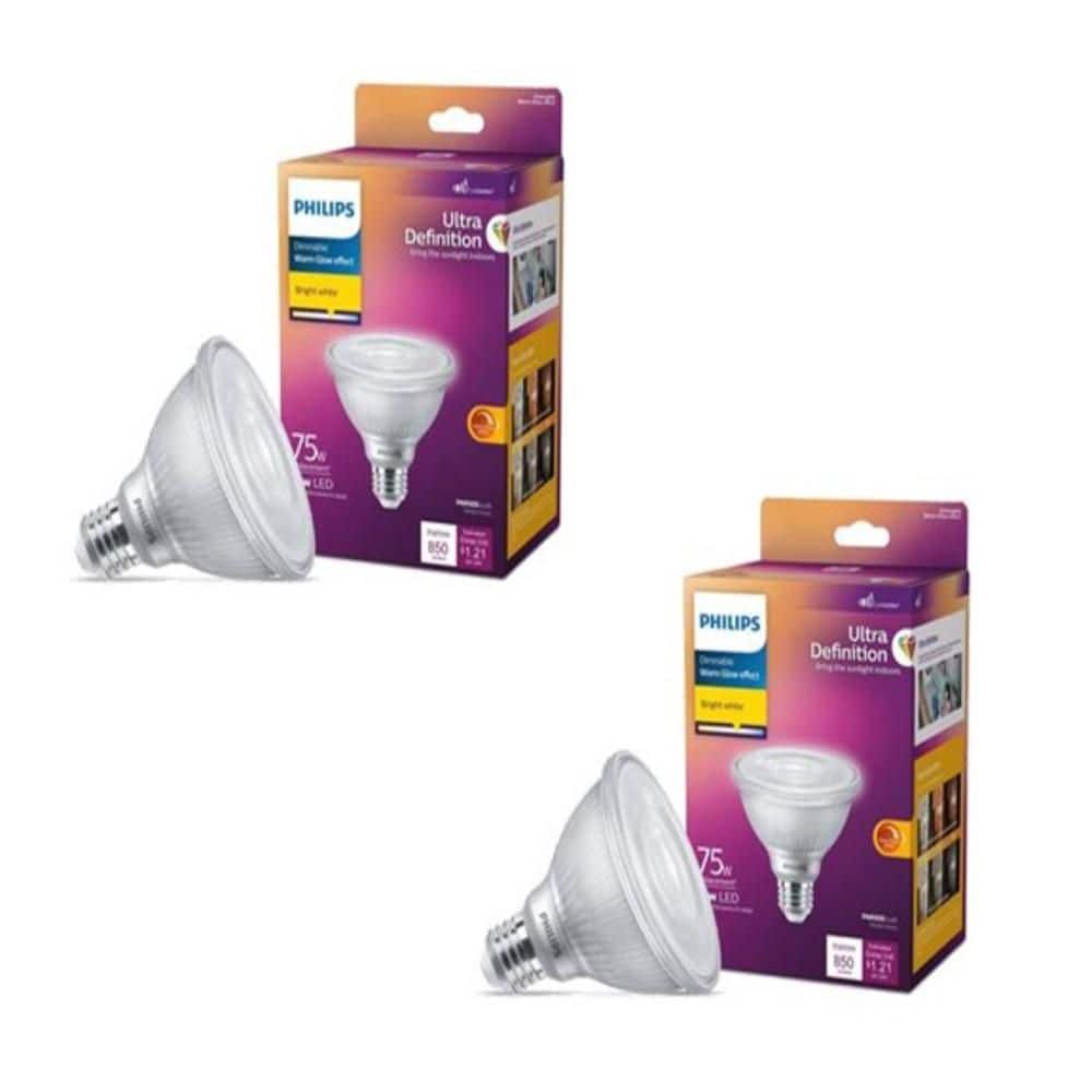 Philips 75-Watt Equivalent PAR30s E26 LED Light Bulb, Bright White with ...