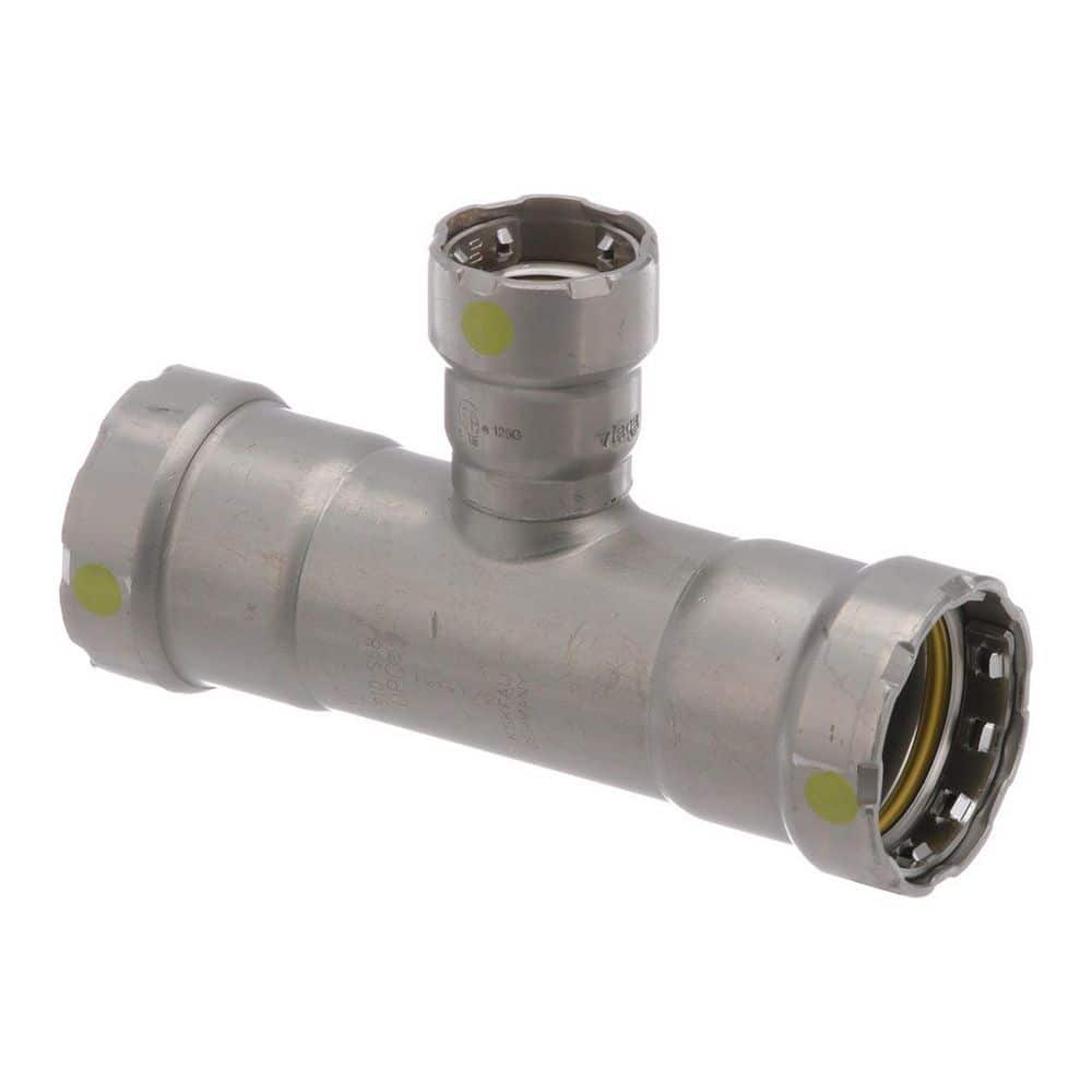 Viega MegaPressG 1 in. x 1 in. x 1/2 in. Press Carbon Steel Tee (Gas ...