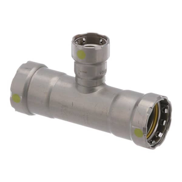 Viega MegaPressG 1 in. x 1 in. x 1/2 in. Press Carbon Steel Tee (Gas ...