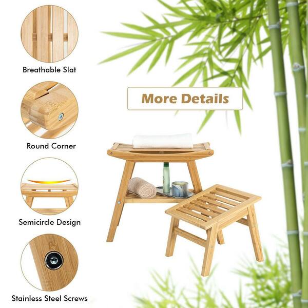 Small bamboo shower stool store