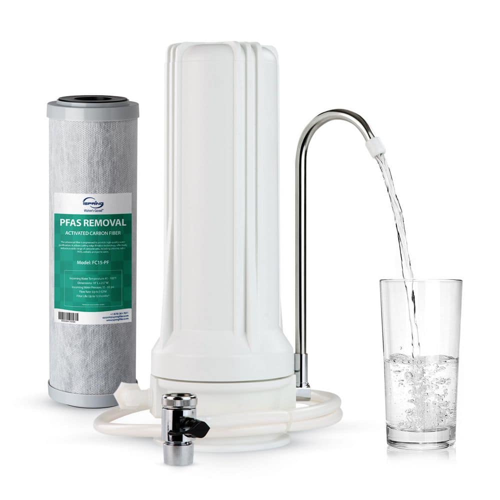 ISPRING CKC1-PF 2.5 in. x 10 in. Countertop Water Filter, SGS-Tested ...