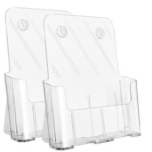 Afoxsos Clear 9.5 in. x 12.7 in. Plastic Magazine Rack 4 Tier ...