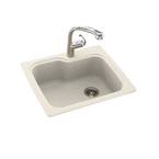 Swan Dual-Mount Solid Surface 25 in. x 22 in. 2-Hole Single Bowl ...