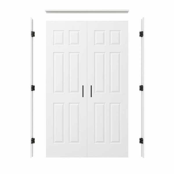 ARK DESIGN 48 in. x 80 in. 6-Panel Universal Painted Solid Core Wood ...