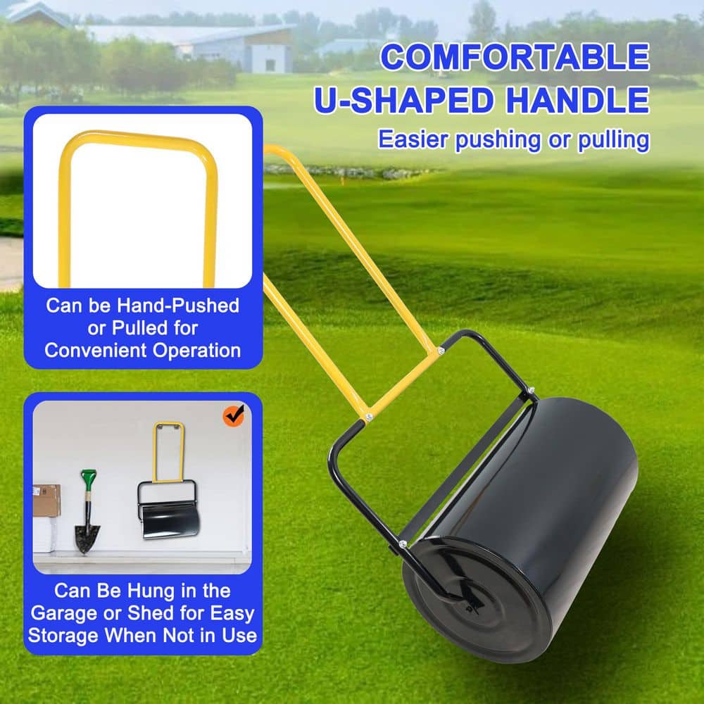 44.4 in. Lawn Roller, Can Fill Sand/Water, 40 Litre High Capacity Lawn ...