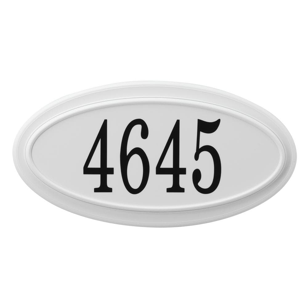 KLASSEN BRONZE LIMITED Classic Oval Plastic White Address Plaque P28810 ...