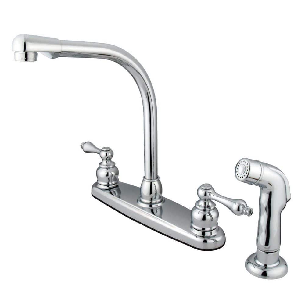 Kingston Brass Victorian 2-Handle Deck Mount Centerset Kitchen Faucets ...