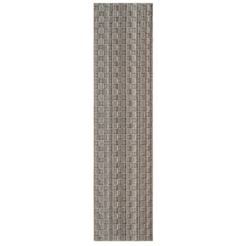 Garland Rug Studio Plush Mesh 2 ft. x 8 ft. Tan/Gray Modern Abstract ...