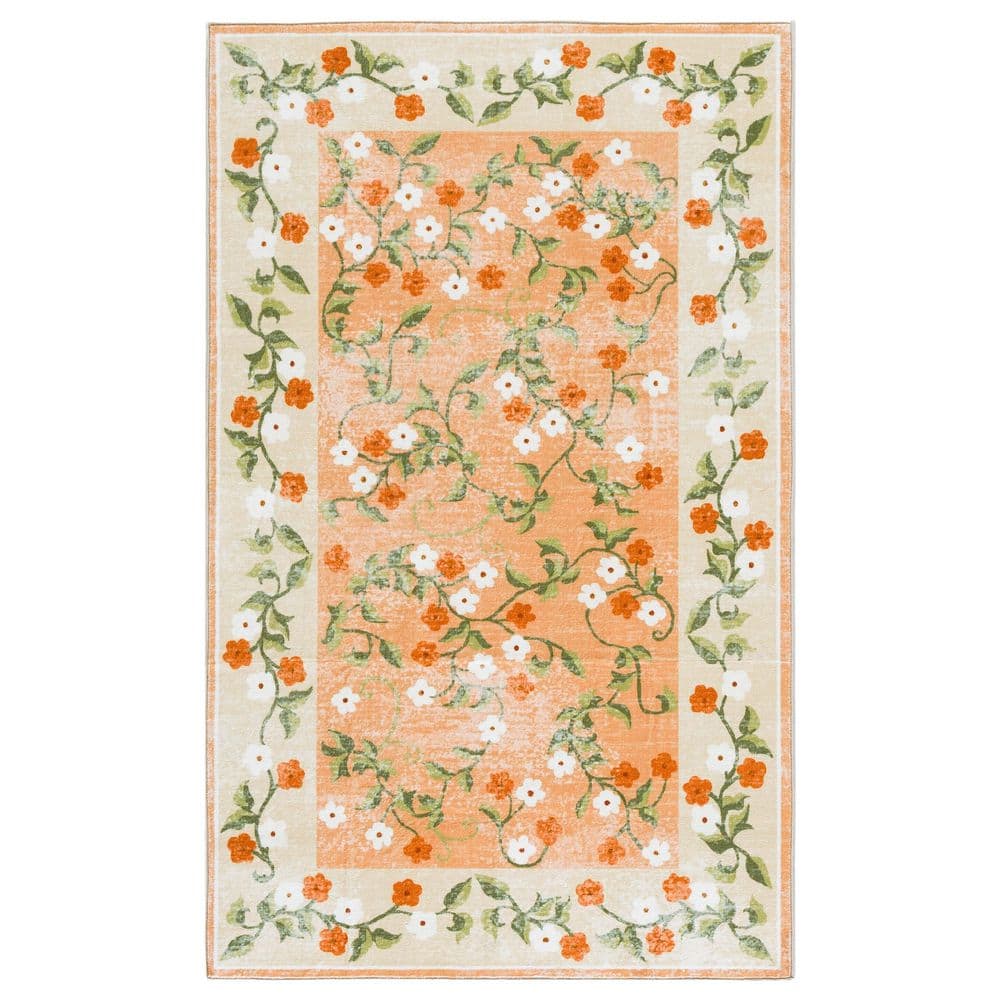 SAFAVIEH Martha Stewart Washable Rust/Gold 3 ft. x 5 ft. Machine ...