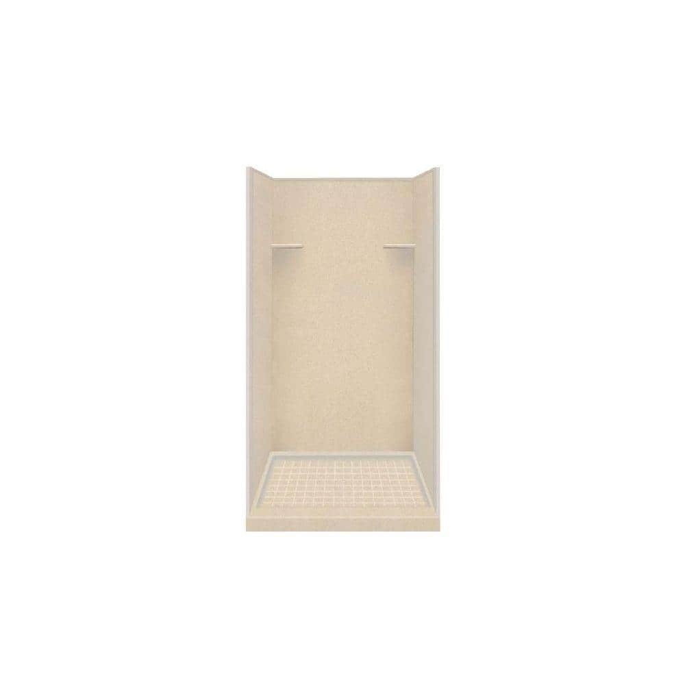 Transolid 36 in. L x 36 in. W x 96 in. H 3-Piece Solid Surface Alcove ...