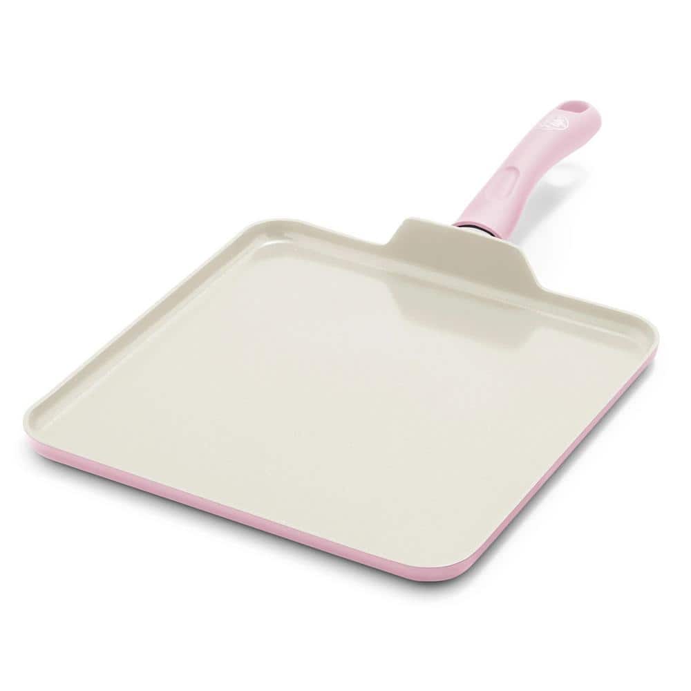GreenLife Soft Grip 11 in. Soft Pink Healthy Ceramic Nonstick Griddle ...