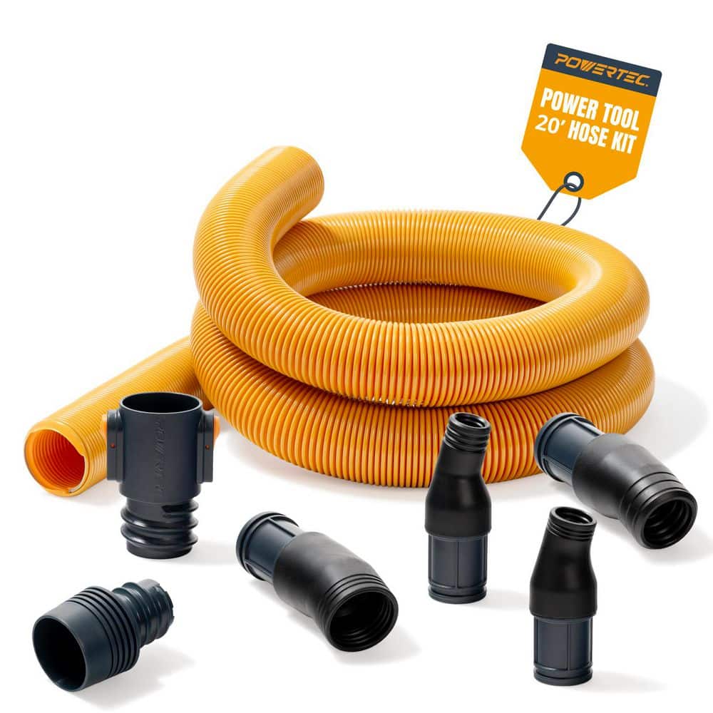 ‎POWERTEC Power Tool Hose Kit with 20 ft. Vacuum Hose, 4 Quick Change ...