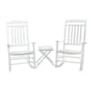KOZYARD Porch Rocker Solid Black Wood Outdoor Rocking Chair Set of 2 ...
