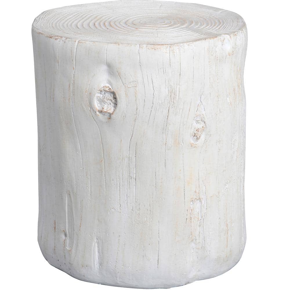 FirsTime & Co. 15 in. x 14 in. x 17 in. Round Wood White Arbor Log ...