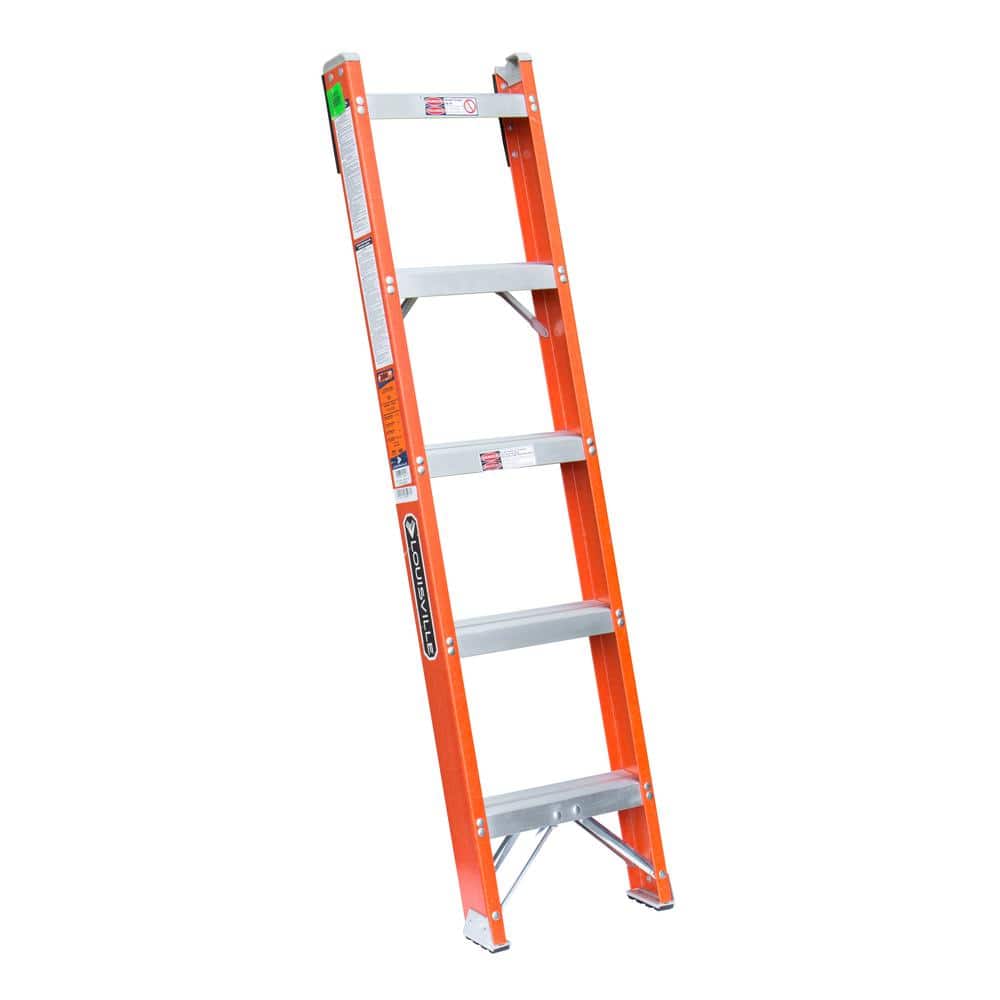 Louisville Ladder 5 ft. Fiberglass Shelf Ladder with 300 lb. Load ...