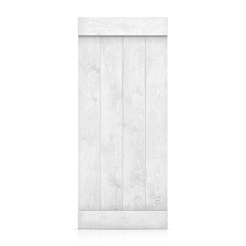 CALHOME 36 in. x 58 in. Light Cream Solid Pine Wood Bathroom Stall ...