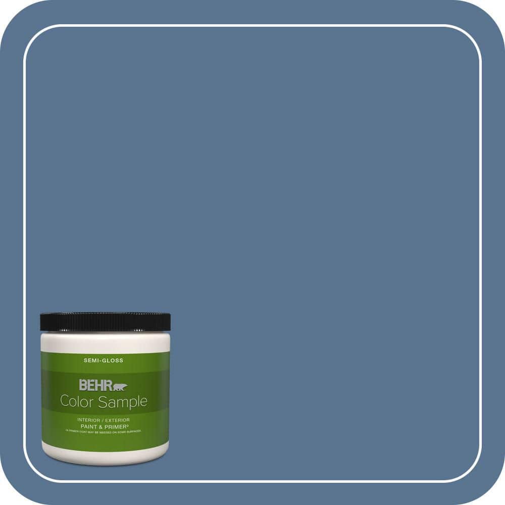BEHR PREMIUM PLUS 8 oz. #PPU14-18 Laguna Blue Semi-Gloss Interior ...