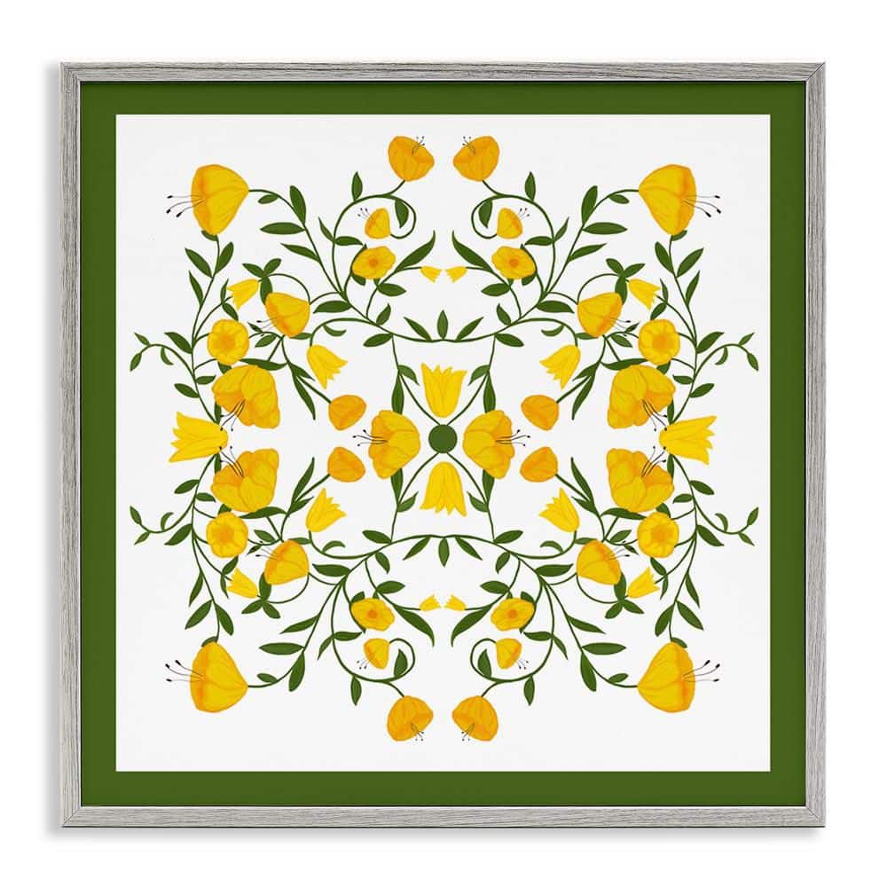 Stupell Industries Golden Blooms Symmetry by Michelle Ingari Designs ...