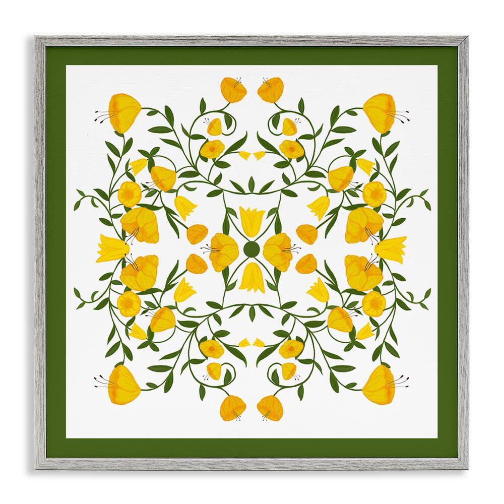 Stupell Industries Golden Blooms Symmetry by Michelle Ingari Designs ...