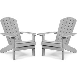 YEFU Classic Light Blue Plastic Outdoor Patio Adirondack Chair (Set of ...