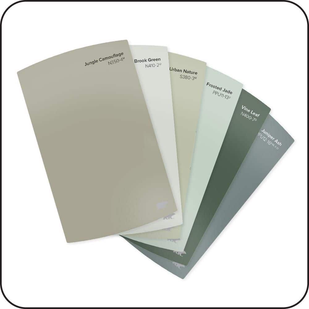 BEHR 2.75 in. x 4.5 in. Top Greens 6-Color Chip Set 50014049 - The Home ...