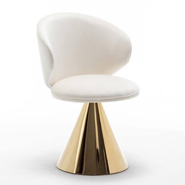 Art Leon Apollo White Fabric Swivel Chair with Metal Base CC073-1-OW-F ...