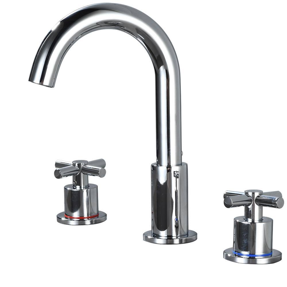 AKLFGN 8 in. Widespread Double Handle Bathroom Faucet 3 Hole Sink ...