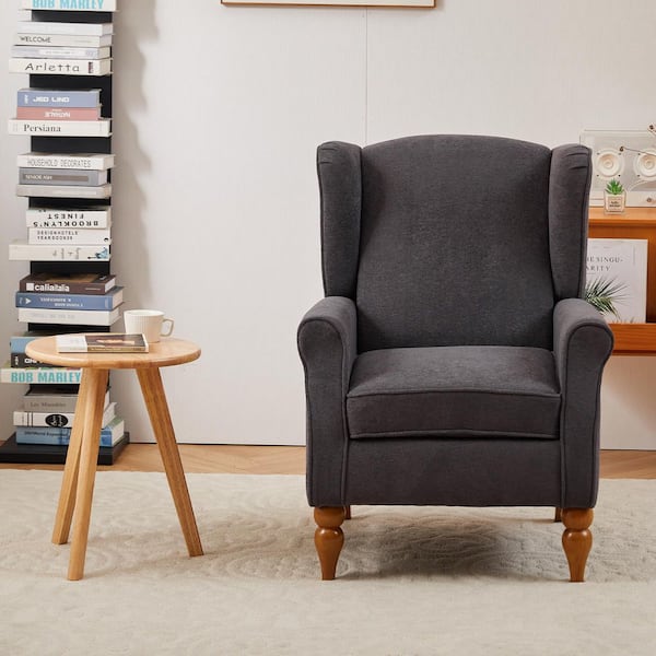 Reviews for Seafuloy Dark Grey High Back Arm Chair With Solid Wood ...