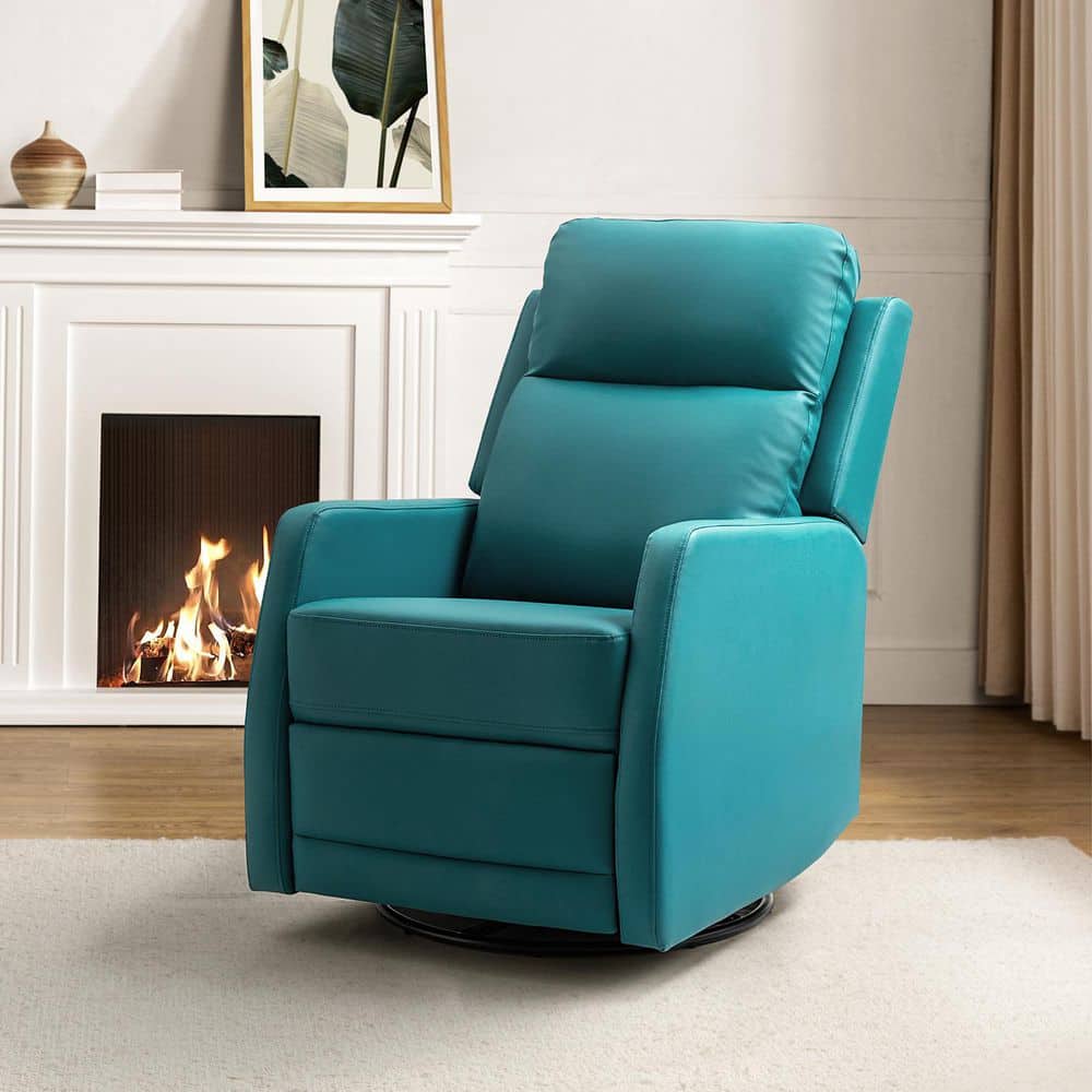 ARTFUL LIVING DESIGN Prudencia Teal Rocker Recliner with Wingback ...
