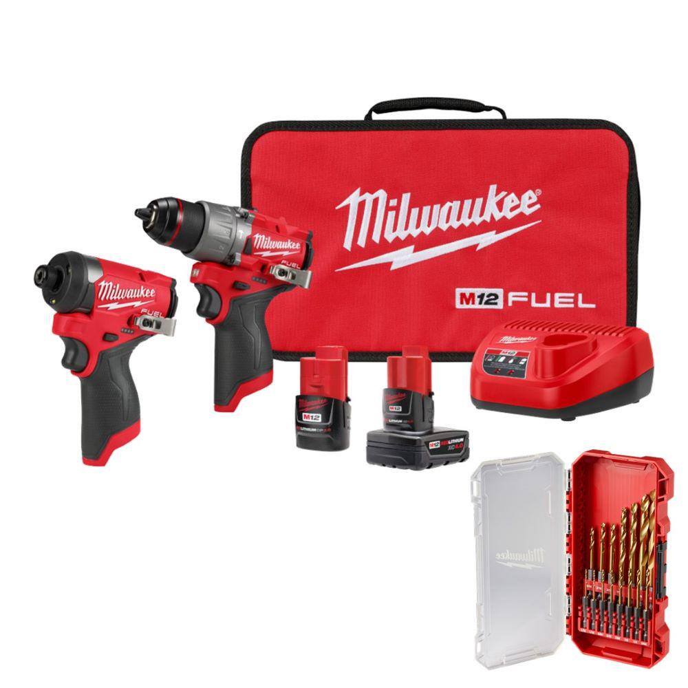 Milwaukee M12 FUEL 12-Volt Cordless Hammer Drill/Impact Driver Combo ...