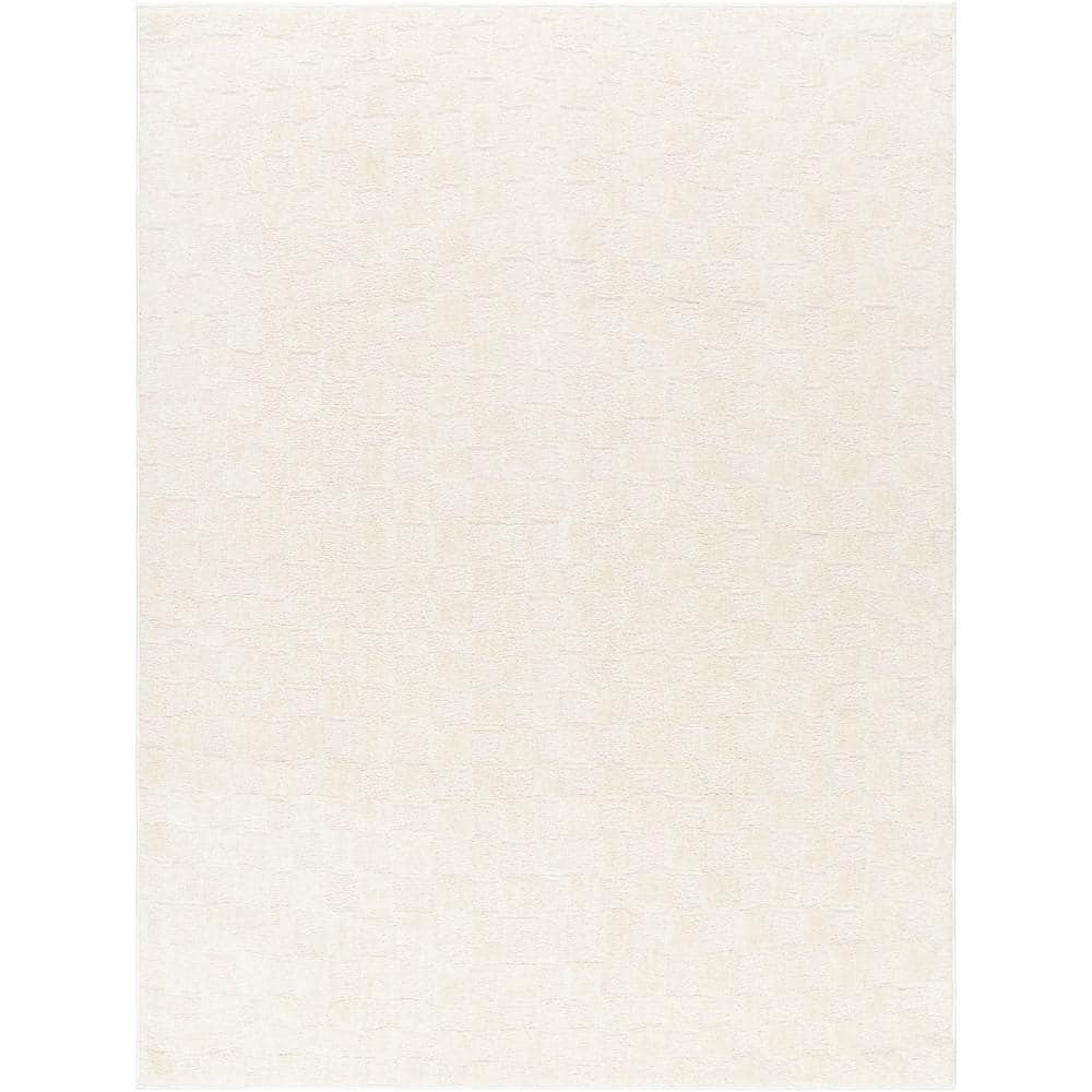 Livabliss Freud Cream Checkered 3 ft. x 7 ft. Indoor Runner Area Rug ...