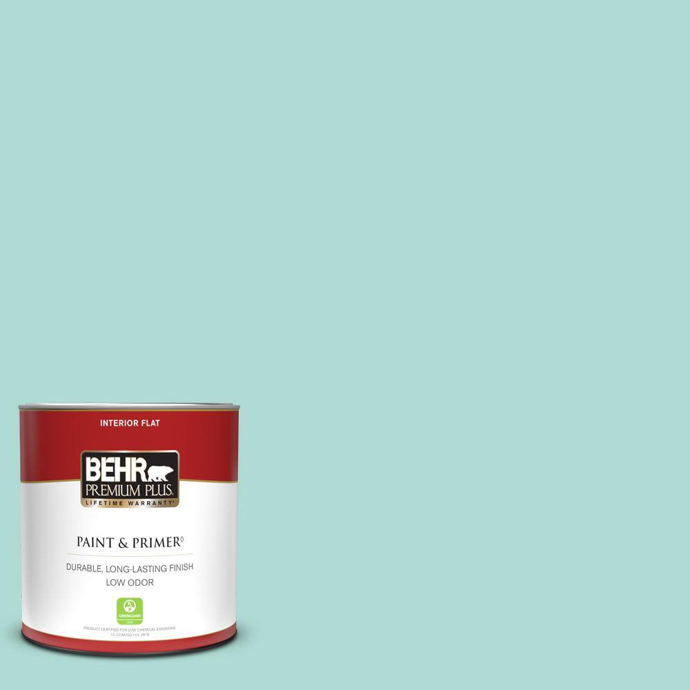BEHR PREMIUM PLUS 1 qt. #M450-3 Wave Top Flat Low Odor Interior Paint ...