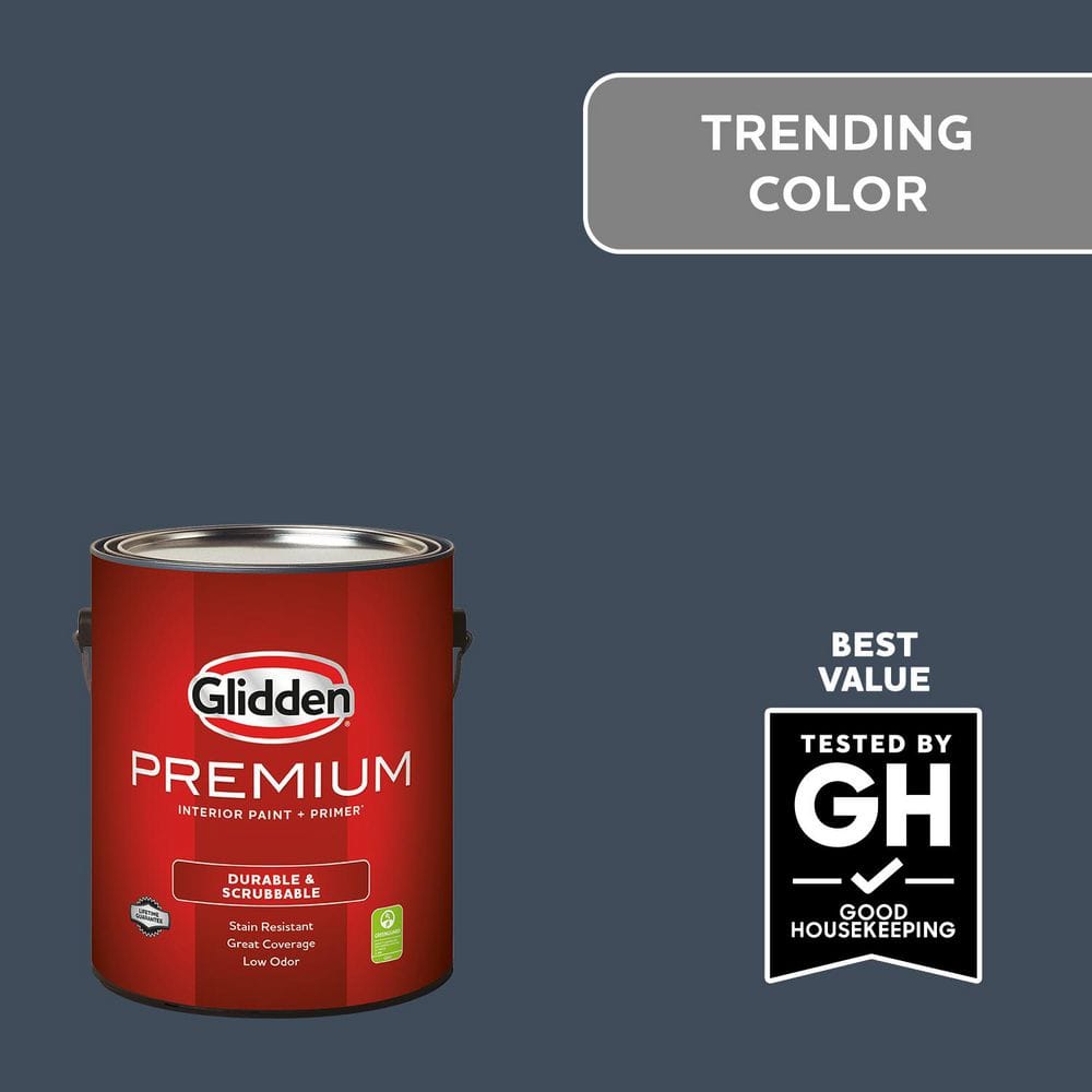 Glidden Premium 1 gal. PPG1041-7 Cavalry Flat Interior Latex Paint ...