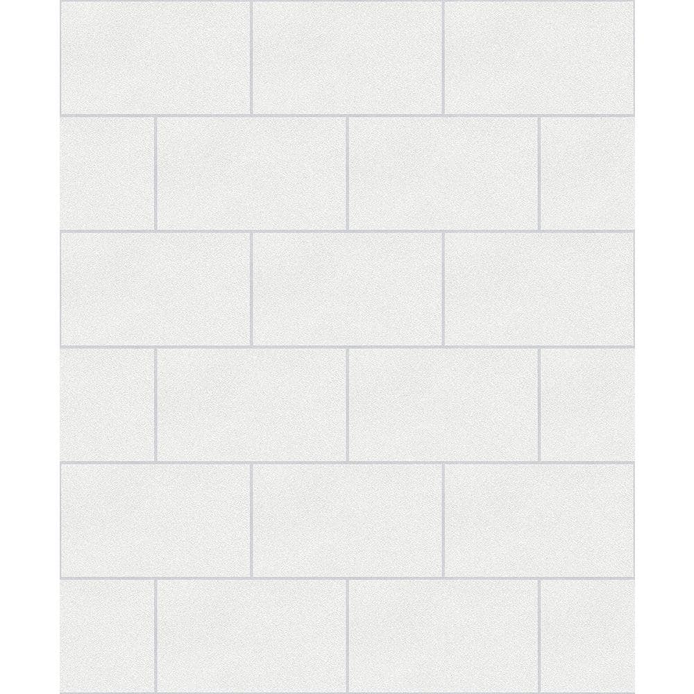 Crown Joan White Tile Vinyl Peelable Wallpaper (Covers 56.4 sq. ft ...