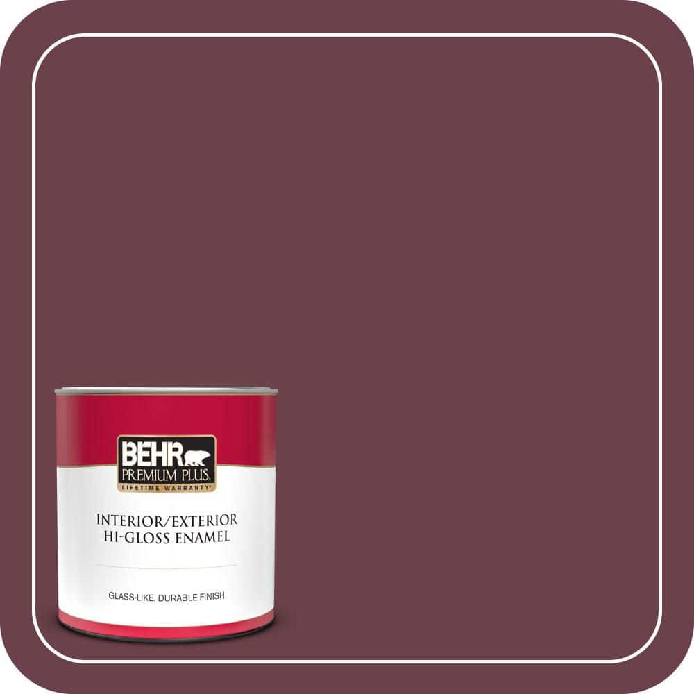 BEHR PREMIUM PLUS 1 qt. #110D-7 Vin Rouge Hi-Gloss Enamel Interior ...