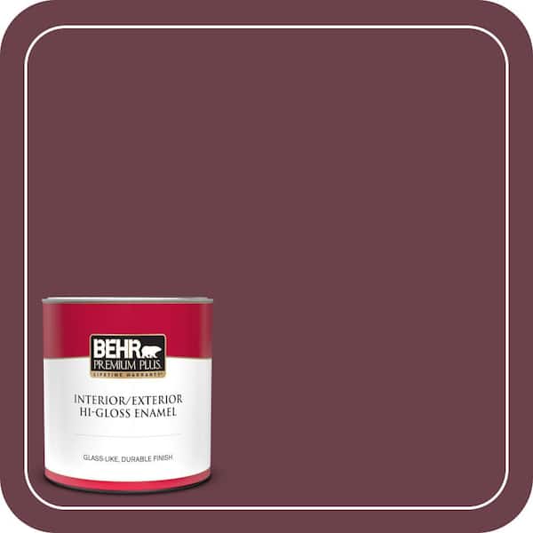 BEHR PREMIUM PLUS 1 qt. #110D-7 Vin Rouge Hi-Gloss Enamel Interior ...