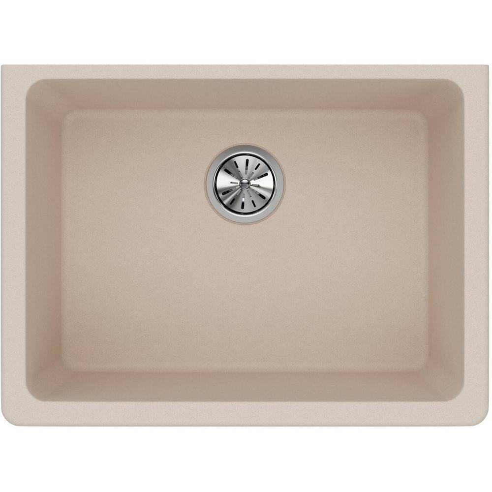 Elkay Quartz Classic Putty Quartz 24.625 in. Single Bowl Undermount ...