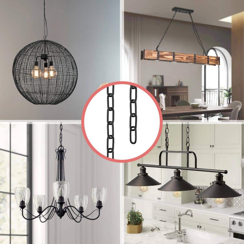 Steel 3 ft. Chain/Hanging Max.60 lbs. Lighting Fixture/Swag Light/Plant ...