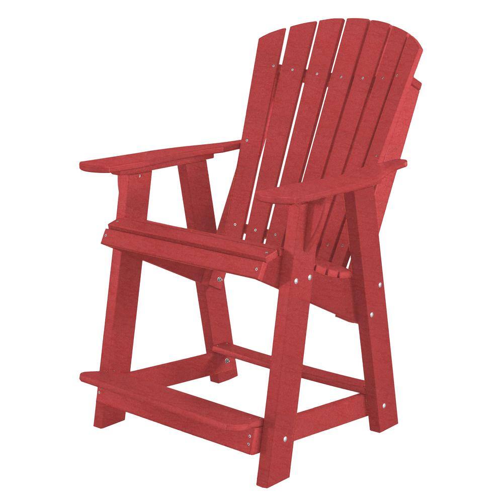 WILDRIDGE Heritage Cardinal Red Plastic Outdoor High Adirondack Chair LCC-119-CR - The Home Depot