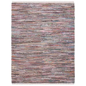 SAFAVIEH Rag Rug Rust/Multi 2 ft. x 7 ft. Striped Runner Rug RAR121E-27 ...