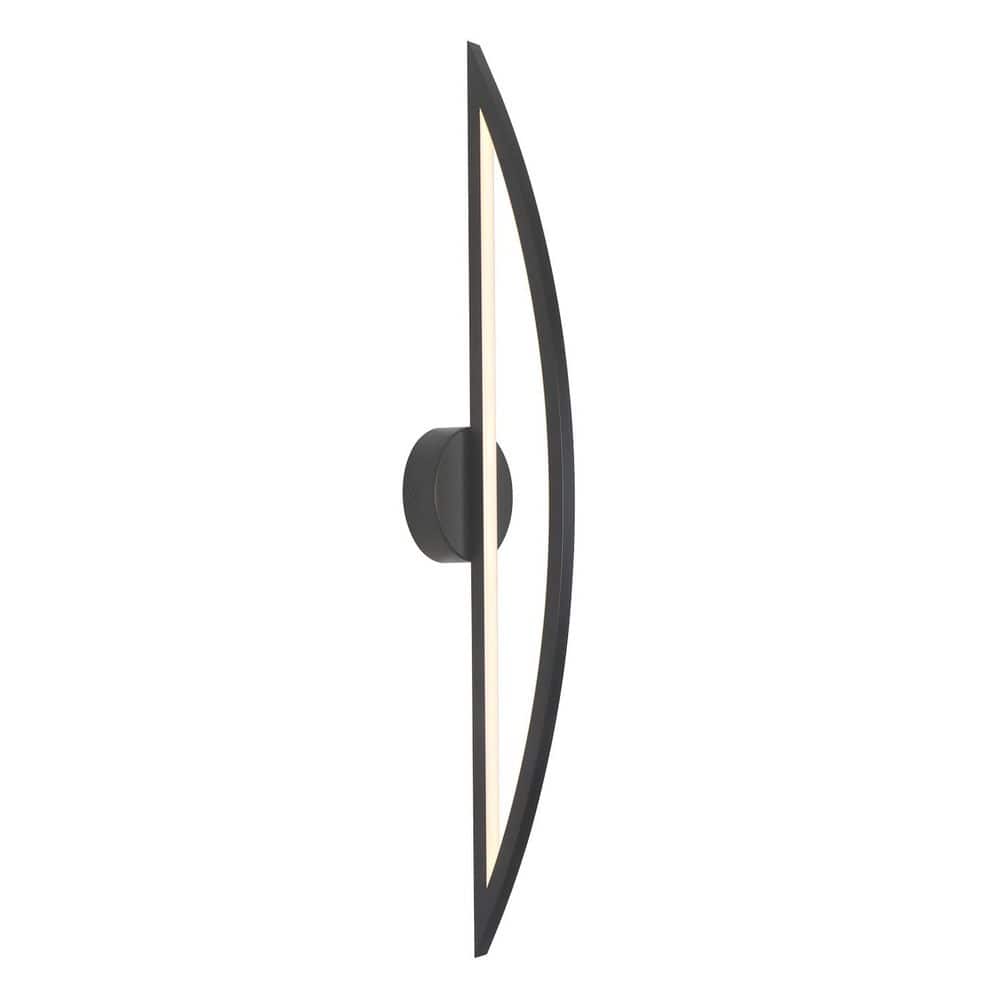 UMEILUCE 32 in. 1 Light Bow Black Integrated LED Wall Sconce with 3000K ...