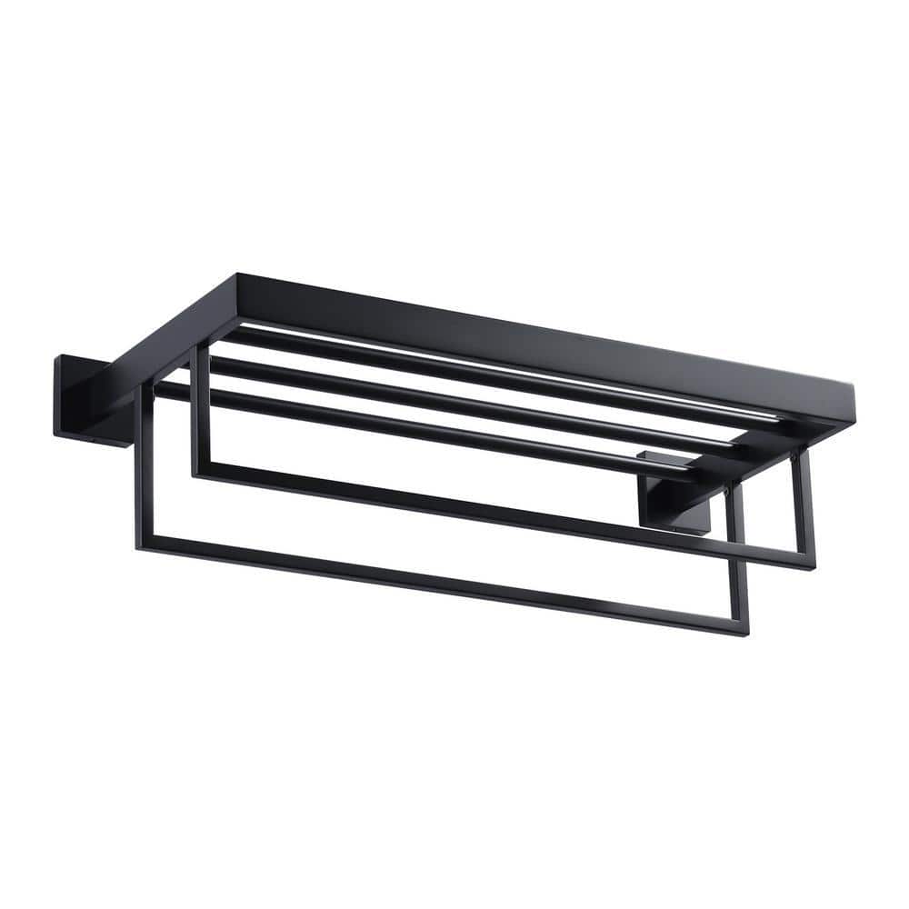 IVIGA 20 in. Wall Mounted Towel Rack with 2-Towel Bars in Stainless ...