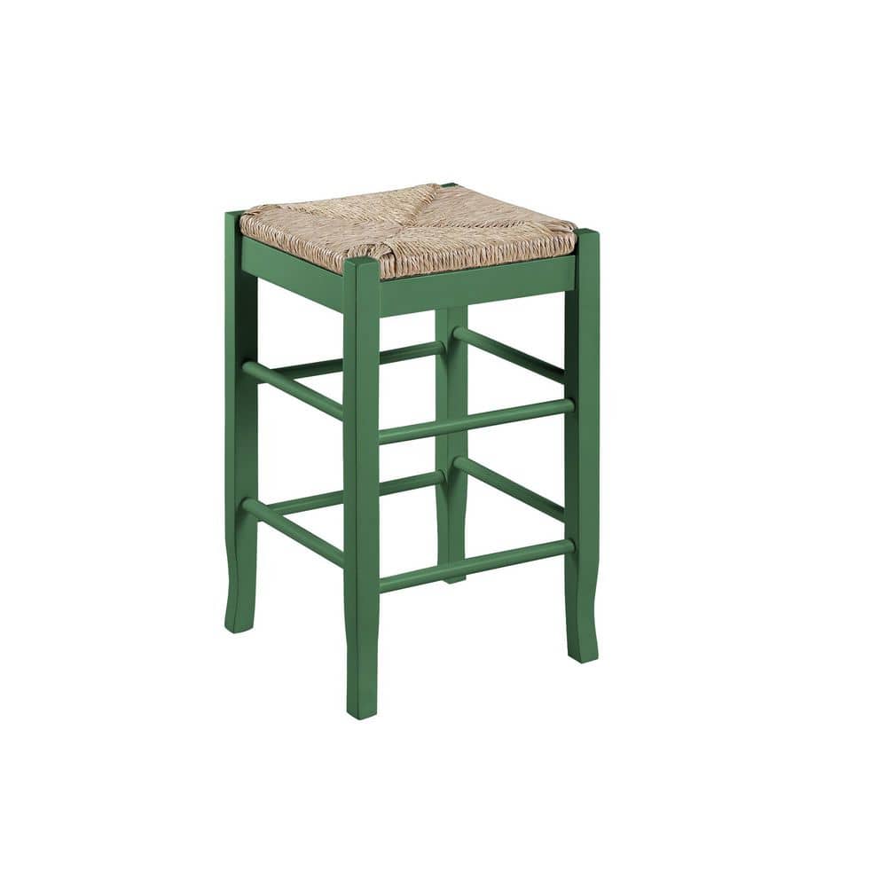 Boraam 24. 5in. Square Rush Backless Wood Counter Stool-Equestrian ...