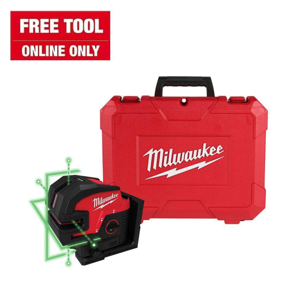 Milwaukee M12 12-Volt Lithium-Ion Cordless Green Cross Line and 4 ...