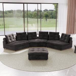 Magic Home 130 in. Square Arm Rectangle 3-Seater Frosted Velvet Free ...