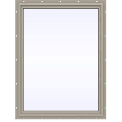 JELD-WEN 35.5 in. x 47.5 in. V-2500 Series Desert Sand Vinyl Fixed ...