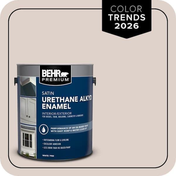 BEHR PREMIUM 1 gal. #N150-1 Mocha Ice Urethane Alkyd Satin Enamel ...