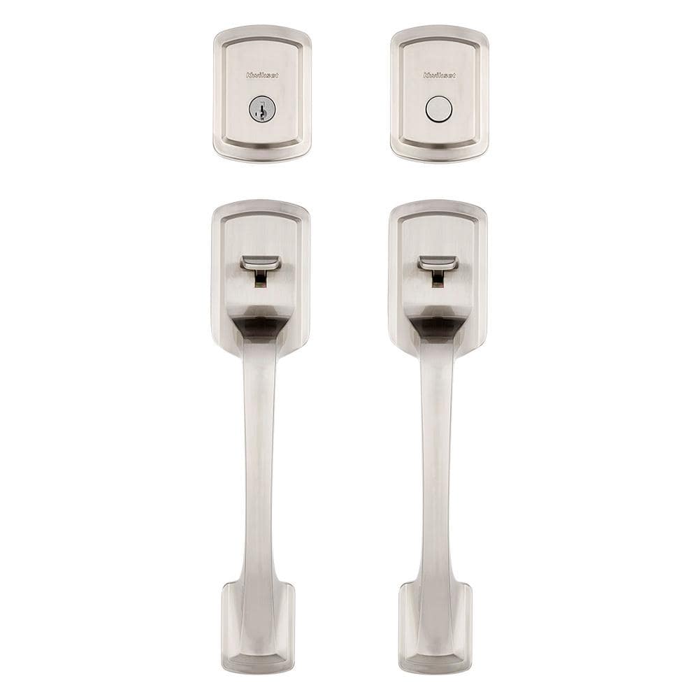 Kwikset Prague Satin Nickel Keyed Entry Door Handleset and Dummy Door ...