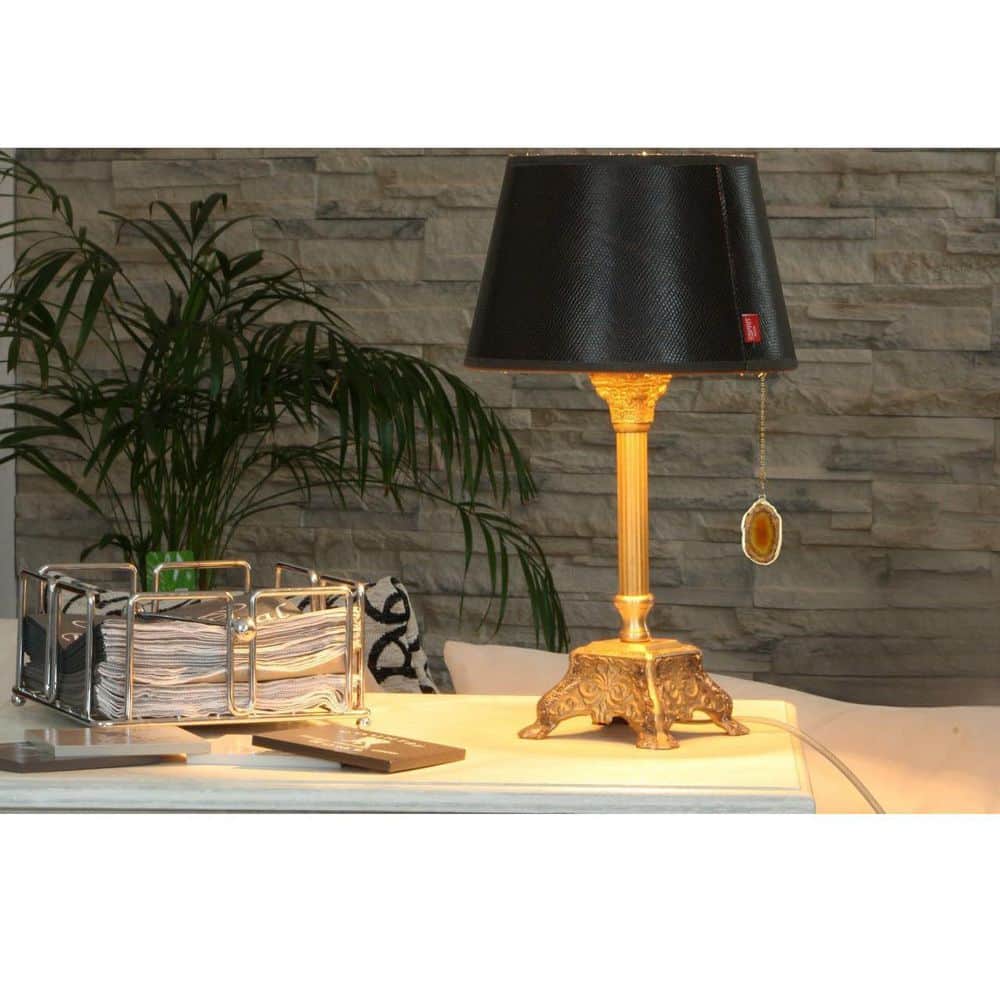 phyfalip Natural Agate 12 in. Brown Yellow and Green Ceiling Fan Pull ...